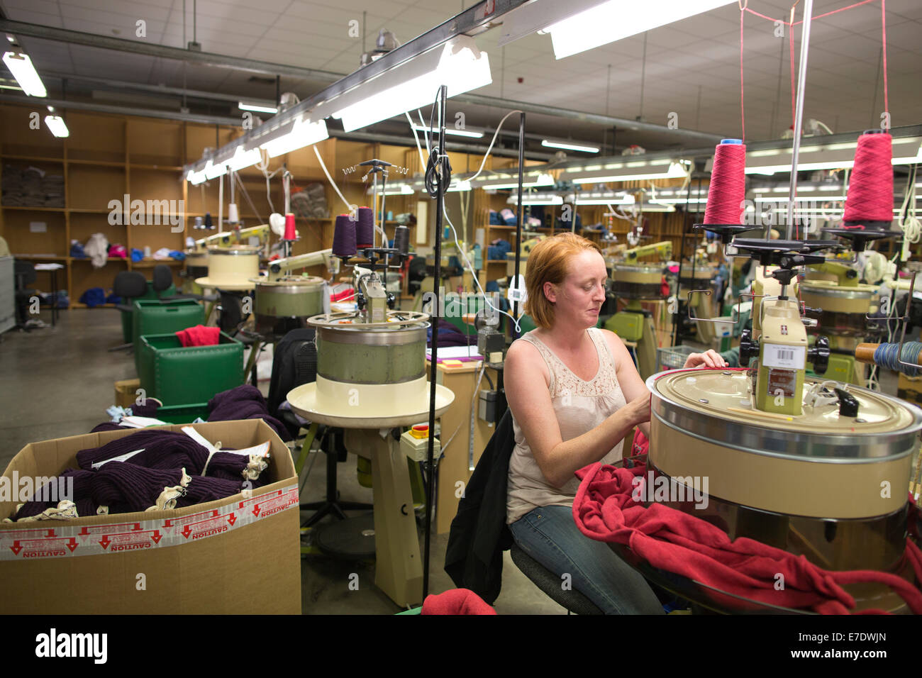 Cashmere machinist at Johnstons of Elgin, cashmere knitwear and textile ...