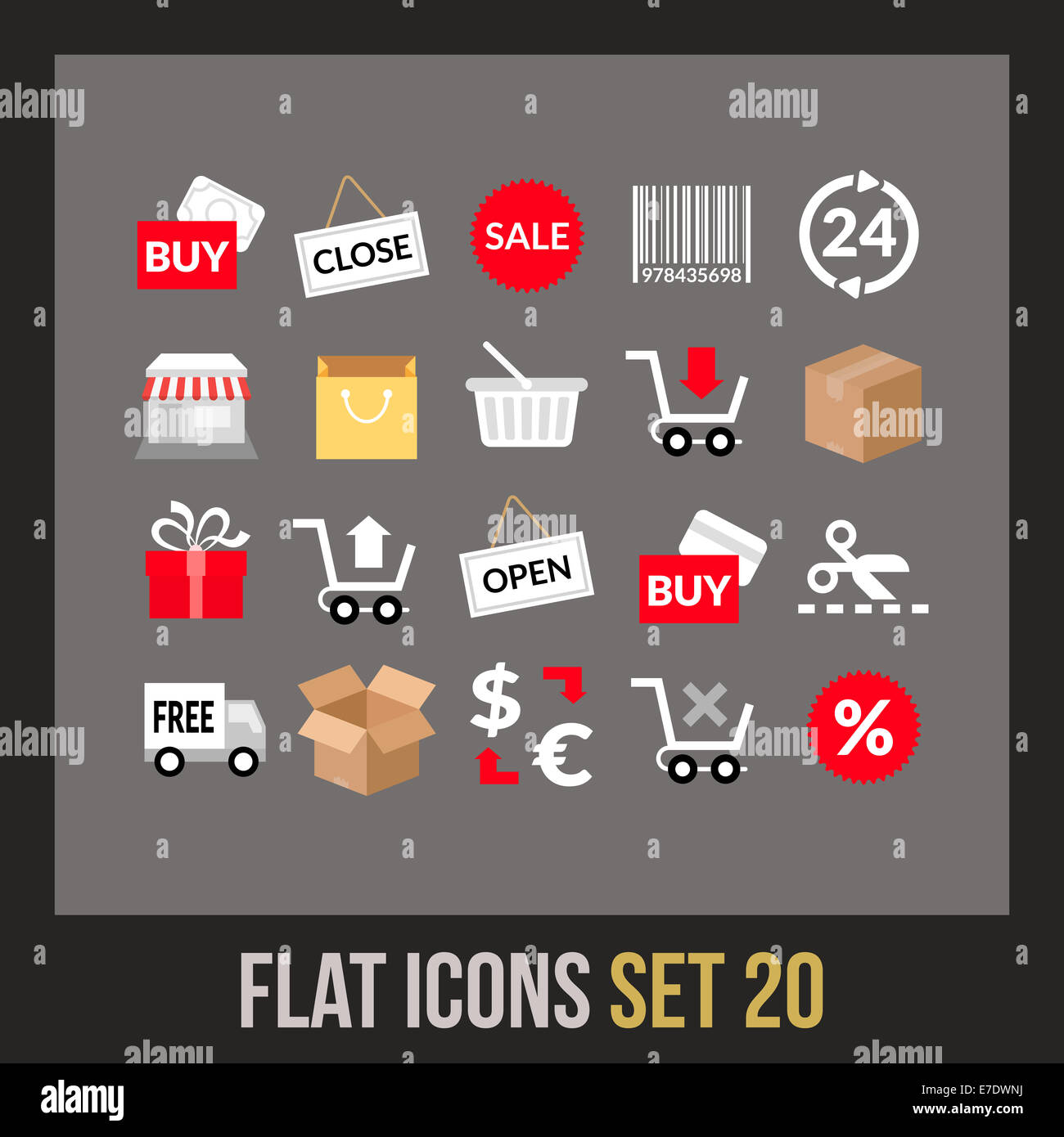 Flat icons set 20 Stock Photo - Alamy