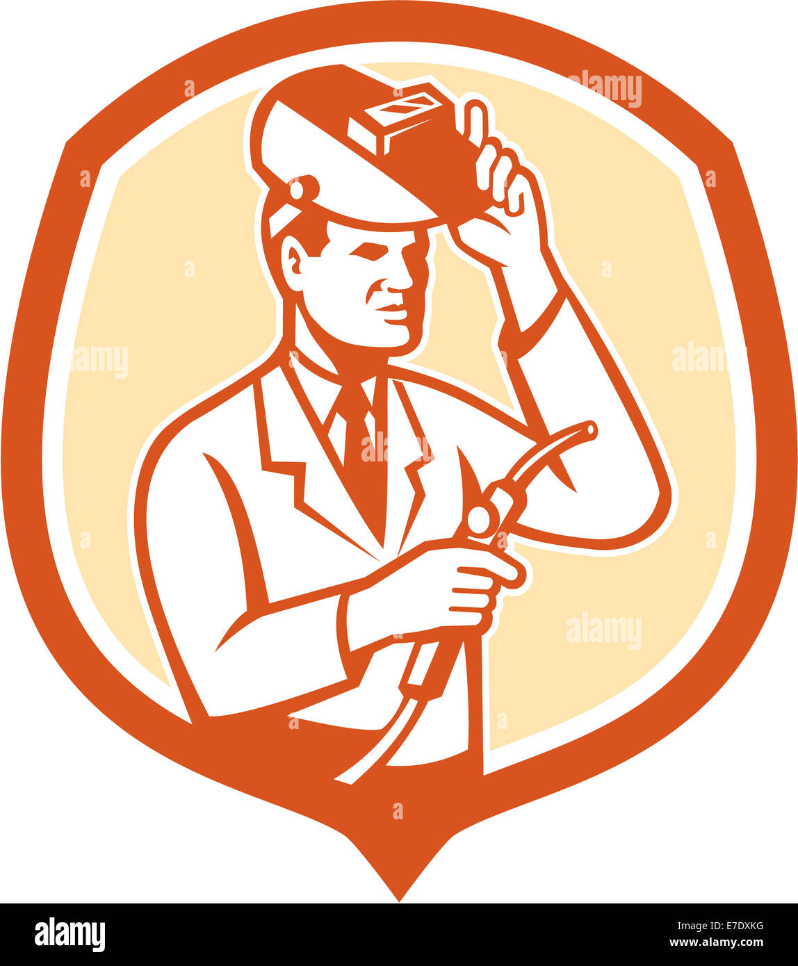 Illustration of scientist laboratory researcher chemist welder holding ...