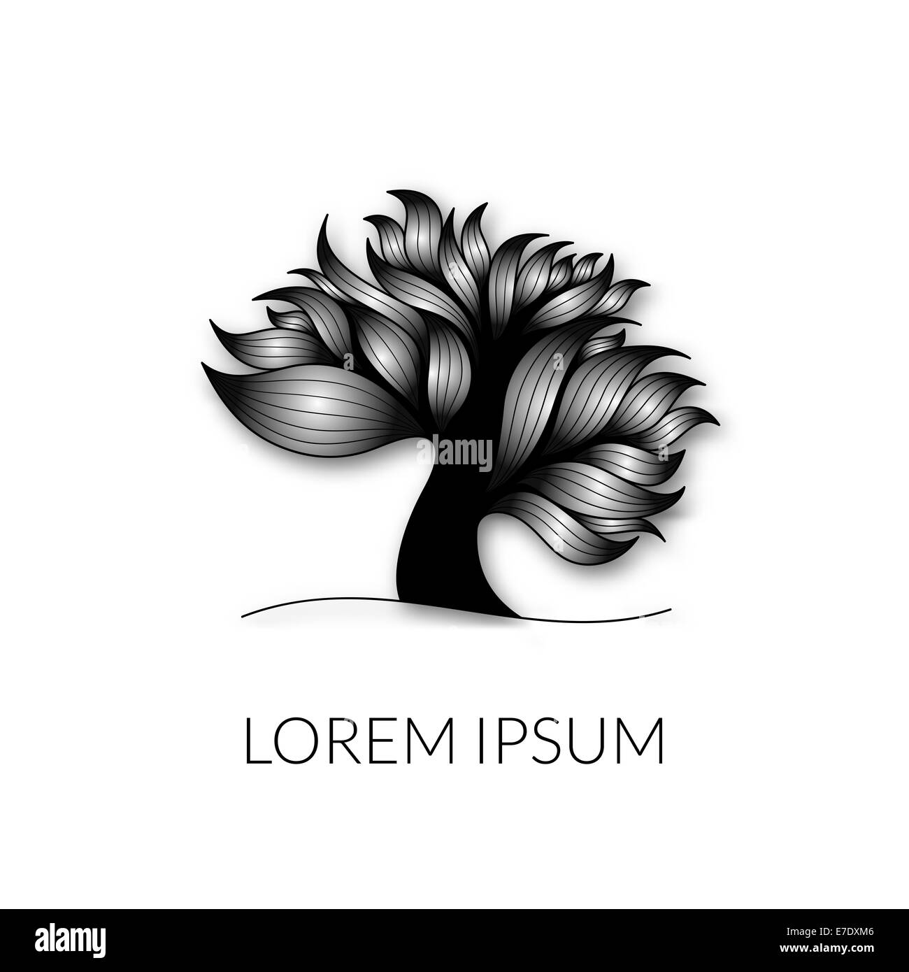 Tree silhouette border background Black and White Stock Photos & Images ...