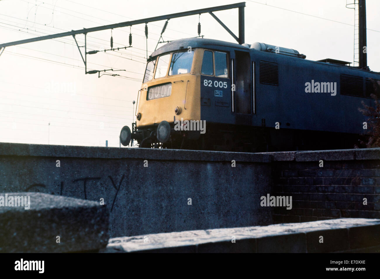 british rail electric locomotive number 82005 at longsight manchester ...
