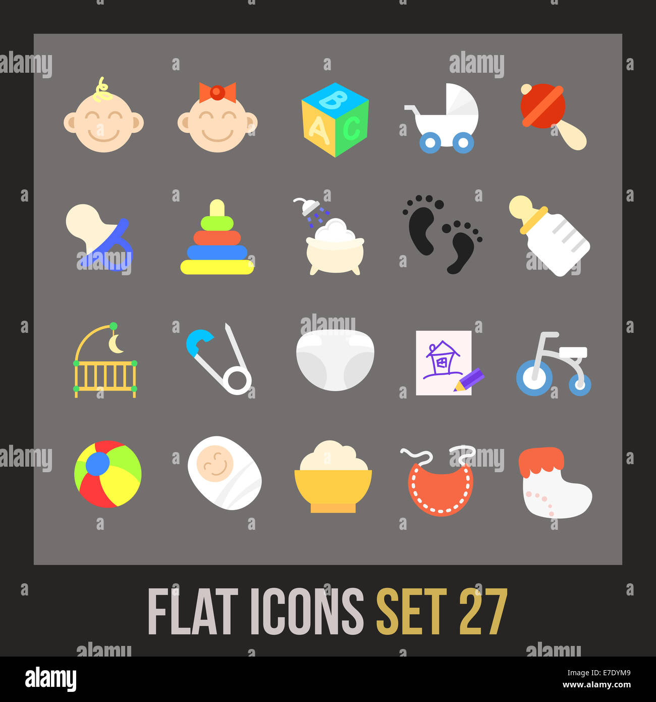 Set 27 flat design hi-res stock photography and images - Alamy
