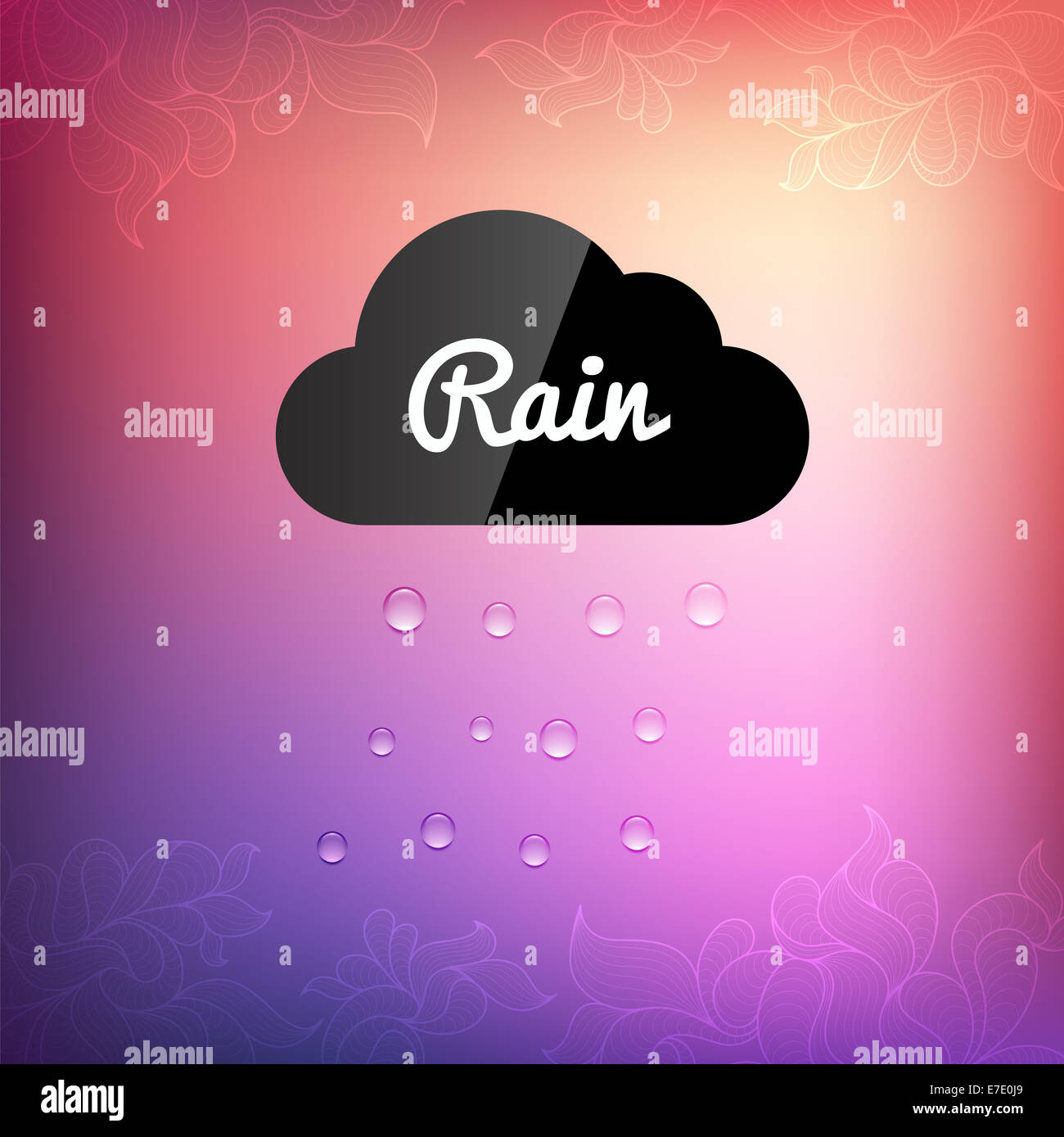 Retro background with cloud rain drop icon Stock Photo - Alamy
