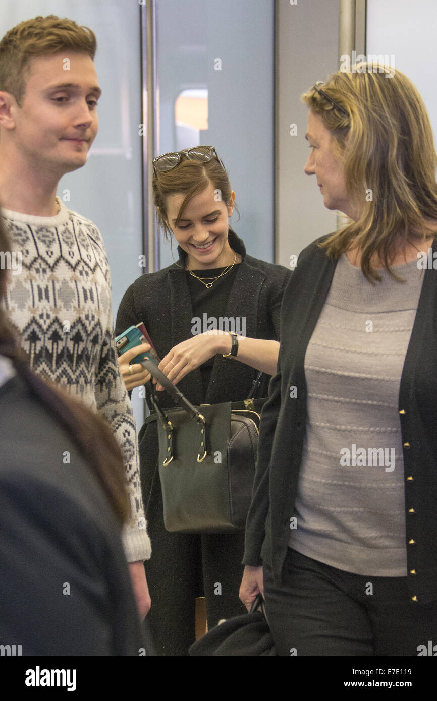 Emma Watson flying into Tegel airport on a flight from London. The ...