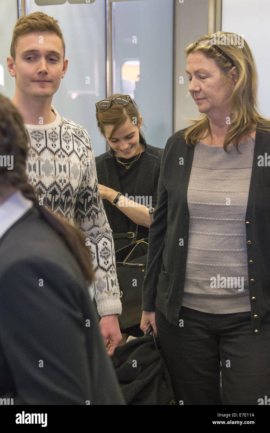 Emma Watson flying into Tegel airport on a flight from London. The ...