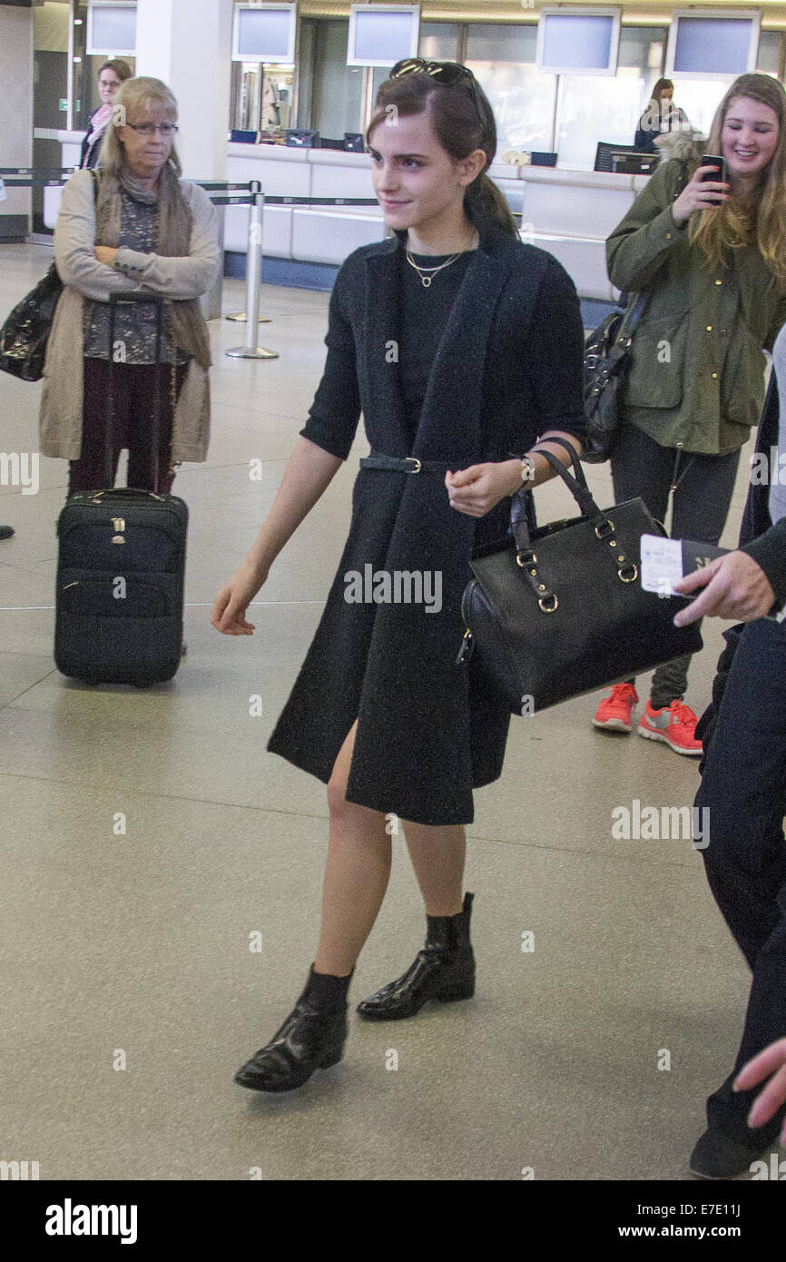 Emma Watson flying into Tegel airport on a flight from London. The ...