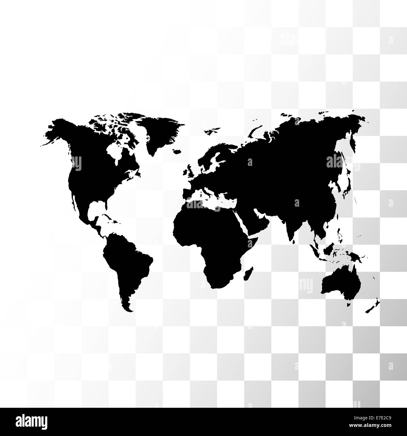 Vector black world map Stock Photo - Alamy