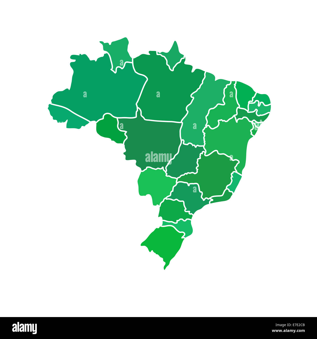 Flat simple Brazil map Stock Photo - Alamy