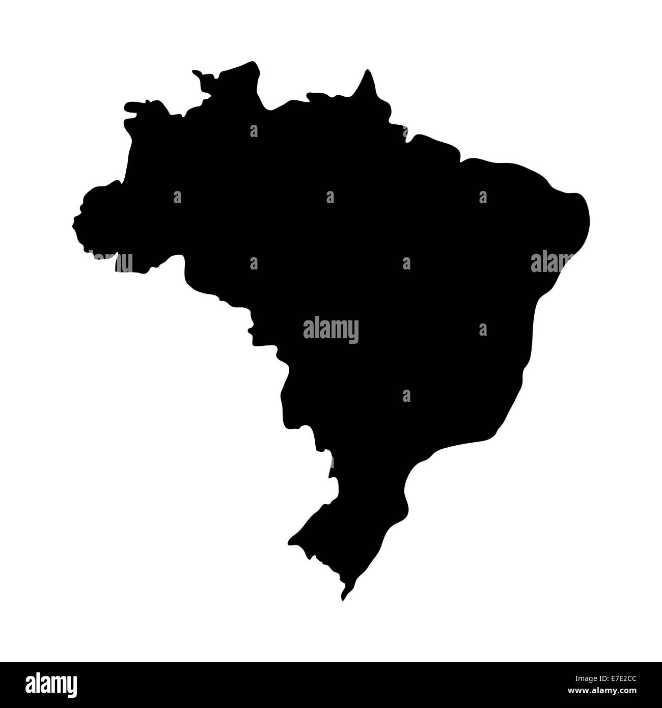 Brazil simple map Black and White Stock Photos & Images - Alamy