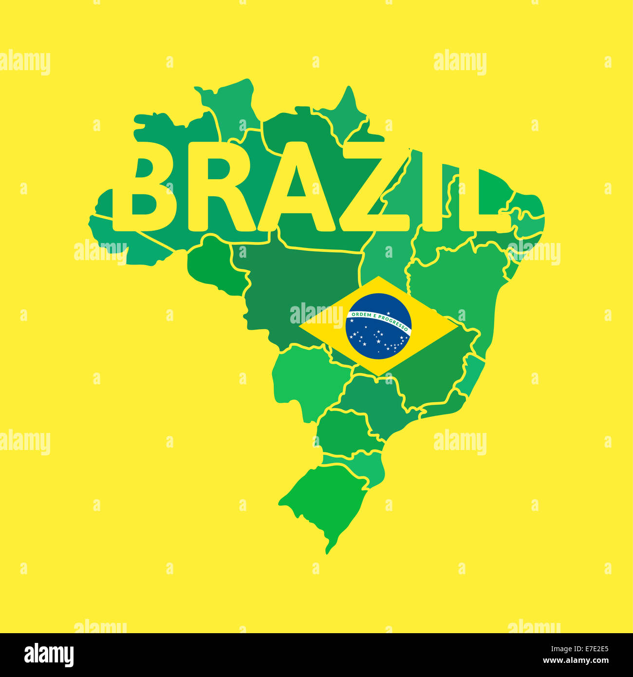 Flat simple Brazil map Stock Photo - Alamy