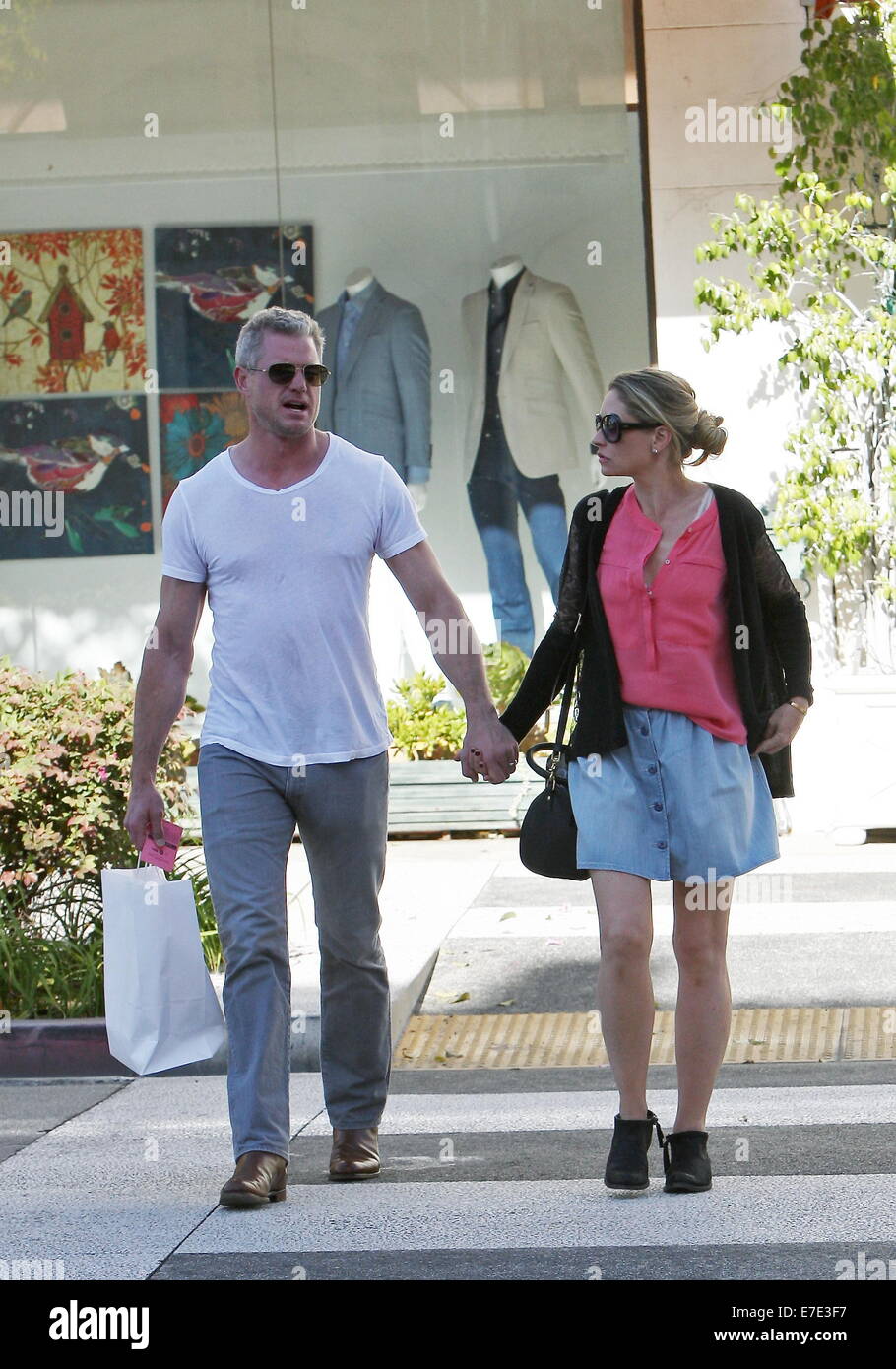Eric Dane With Wife Rebecca Gayheart Out And About Walking Holding