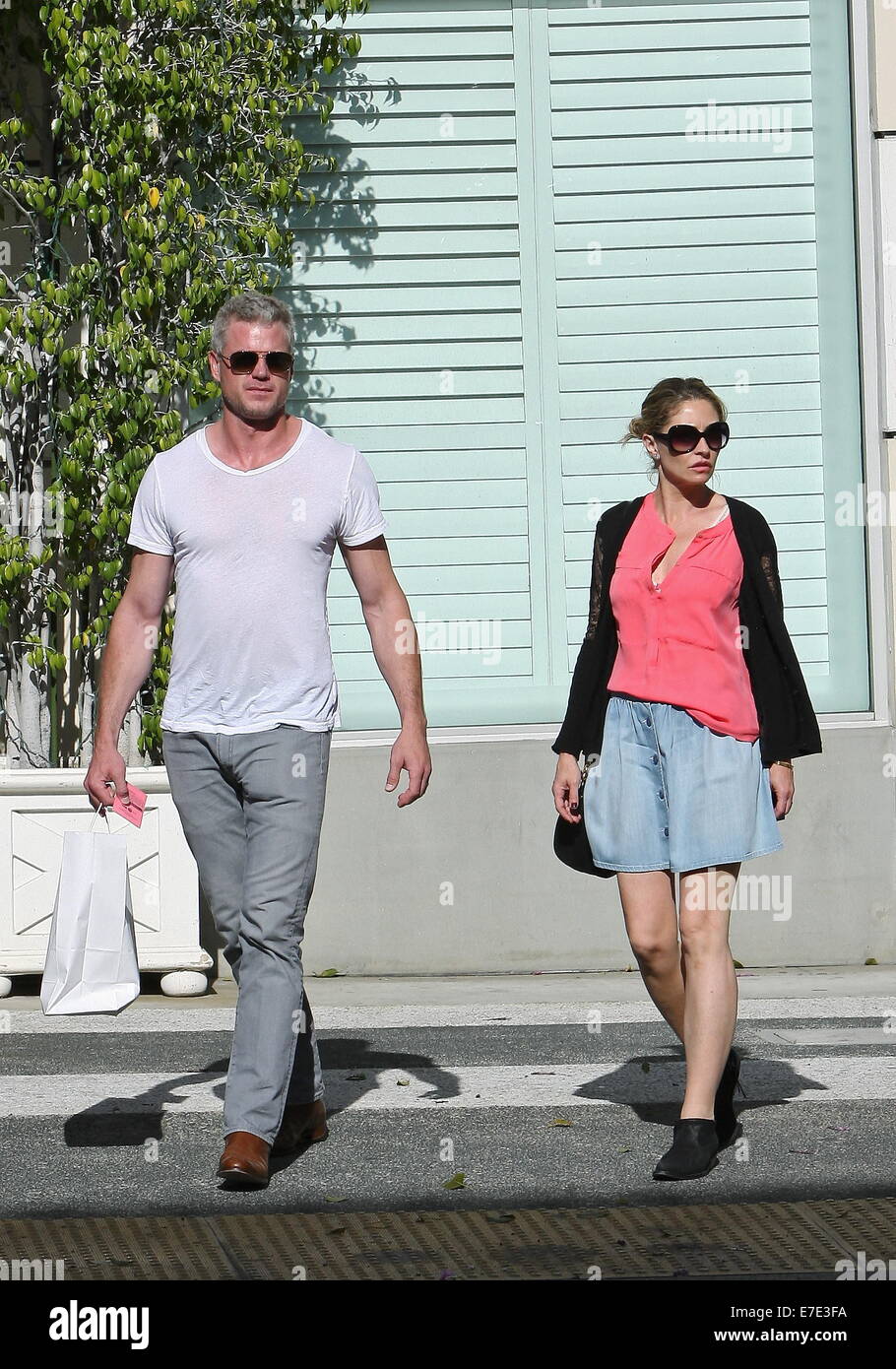 Eric Dane With Wife Rebecca Gayheart Out And About Walking Holding