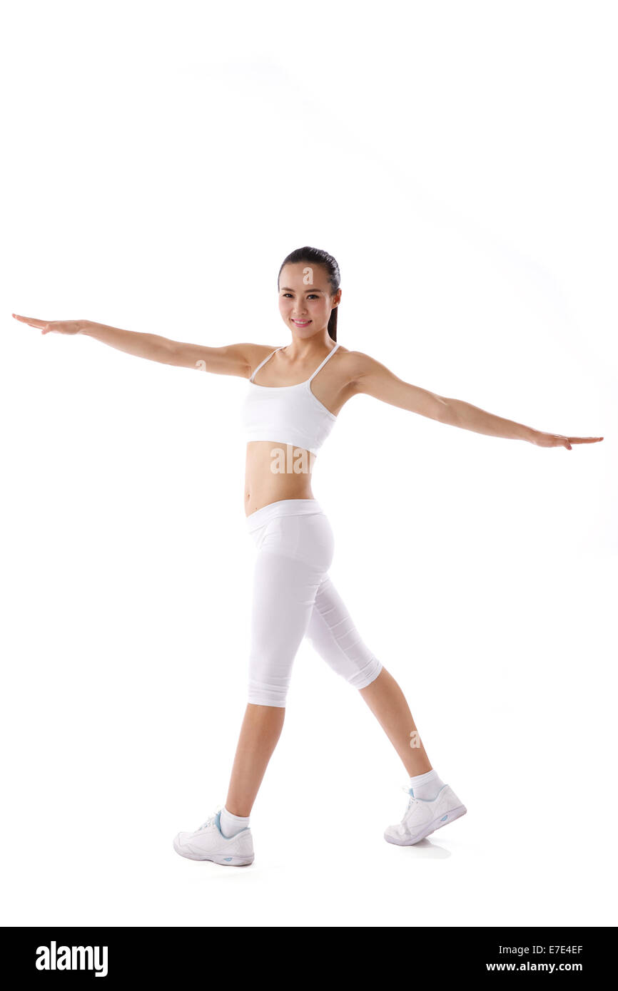 Young woman on exercise Stock Photo - Alamy