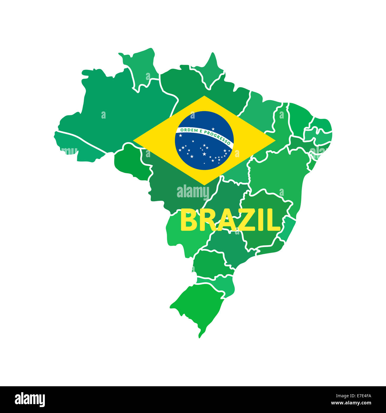 Detailed map brazil flag hi-res stock photography and images - Alamy