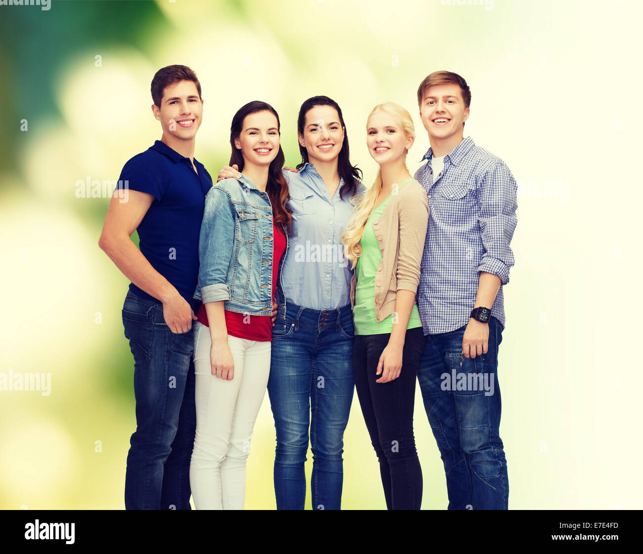 group of smiling students standing Stock Photo - Alamy