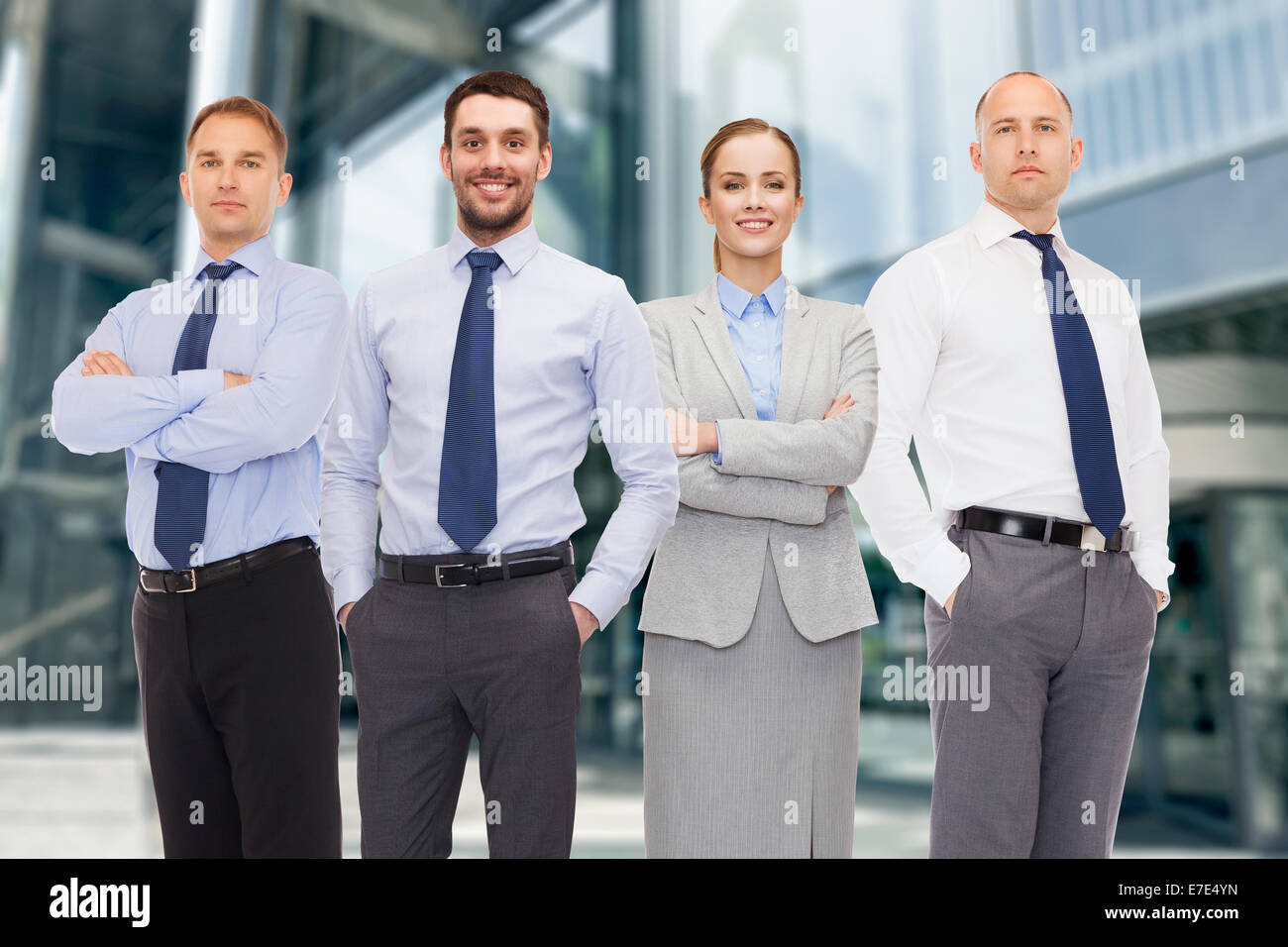 group of smiling businessmen outdoors Stock Photo - Alamy