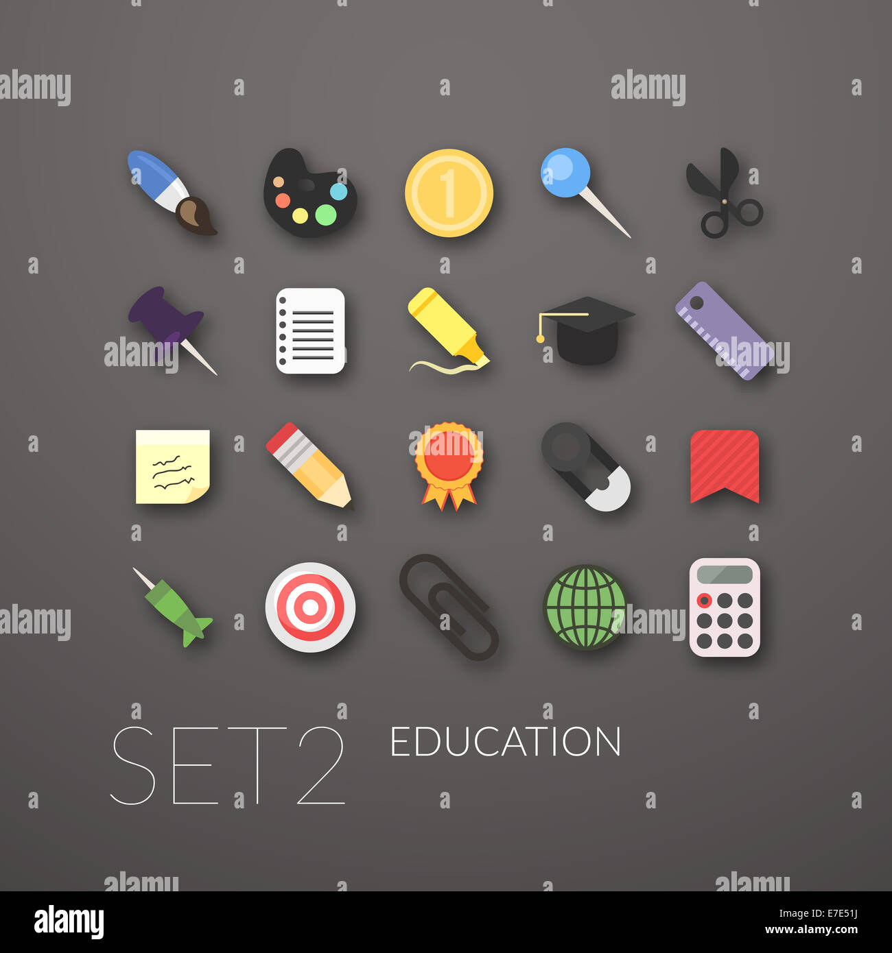 Flat icons set 2 Stock Photo - Alamy