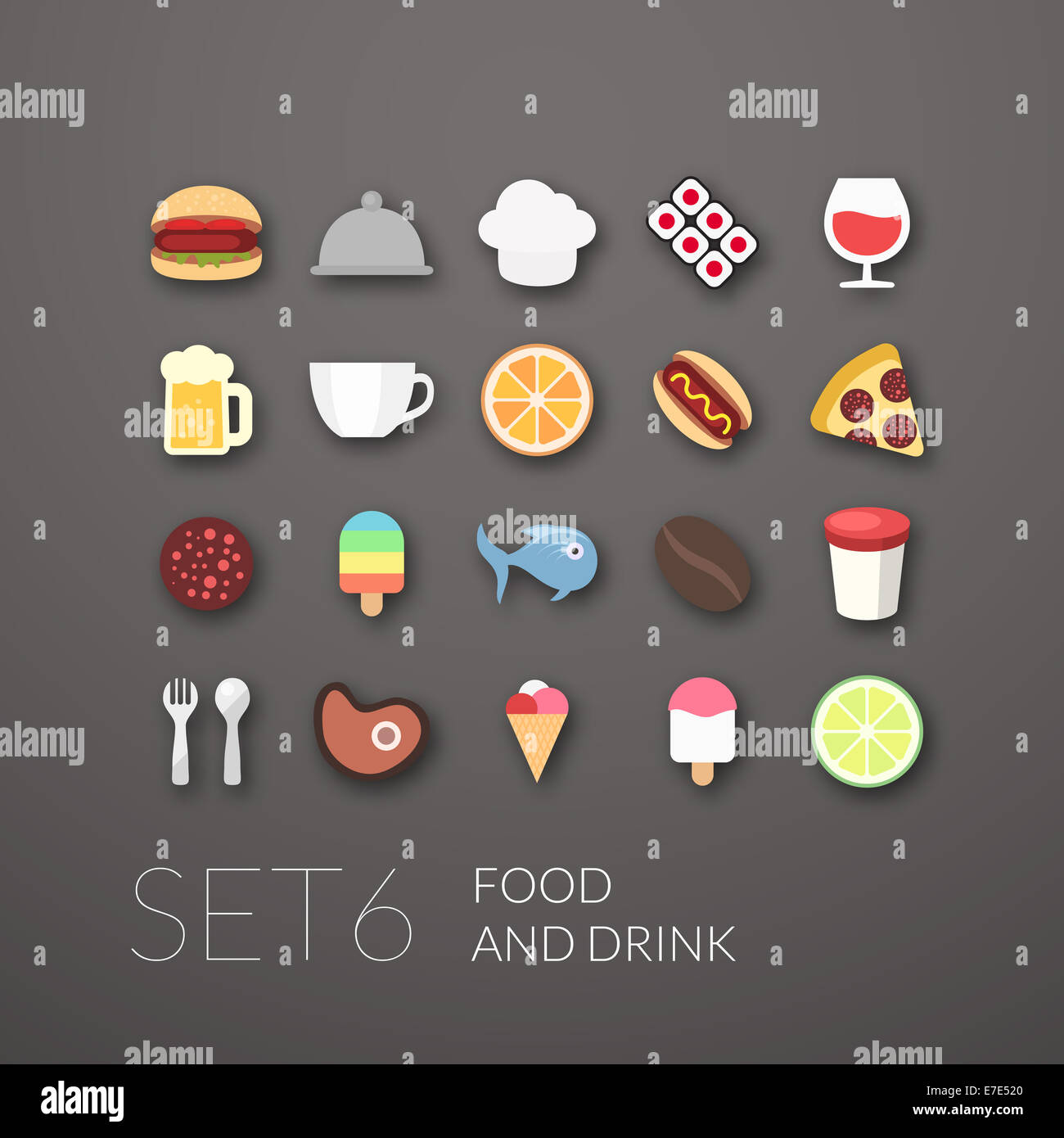 Flat icons set 6 Stock Photo - Alamy