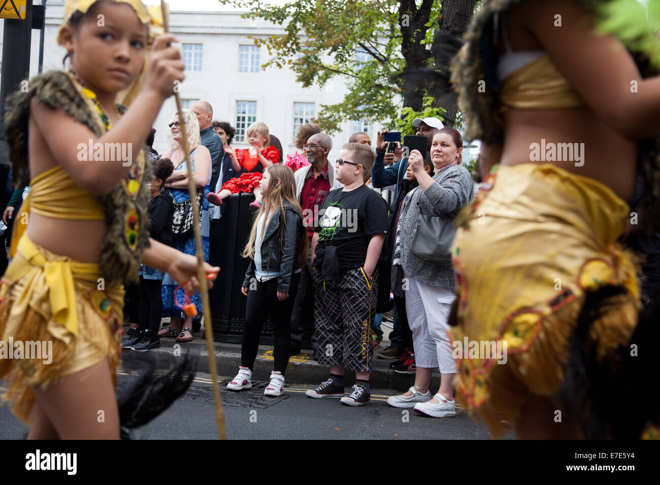 Hackney carnival 2014. The procession started in Ridley Road and passed by the The Hackney Town ...