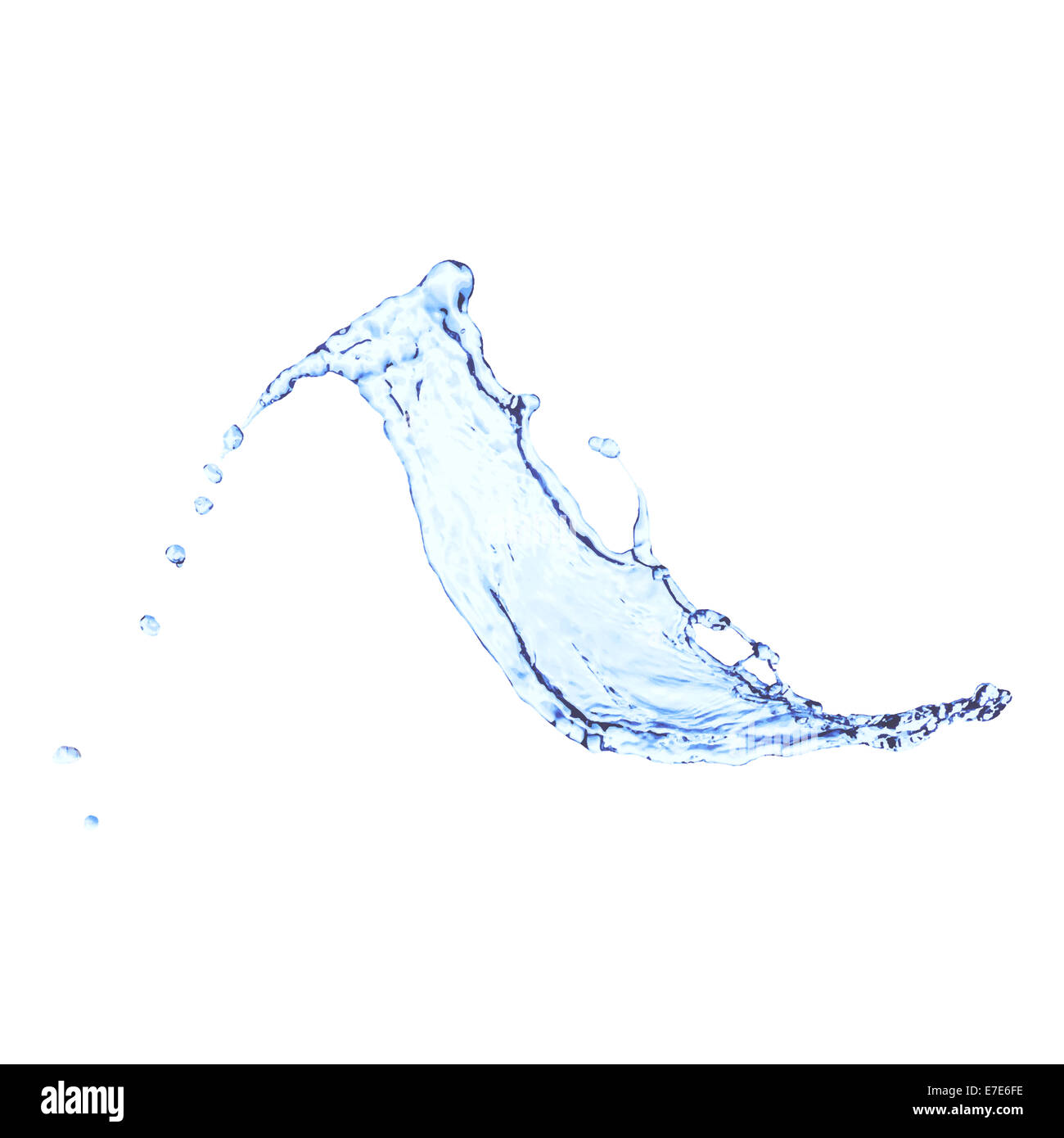 Blue water splash isolated on white Stock Photo - Alamy