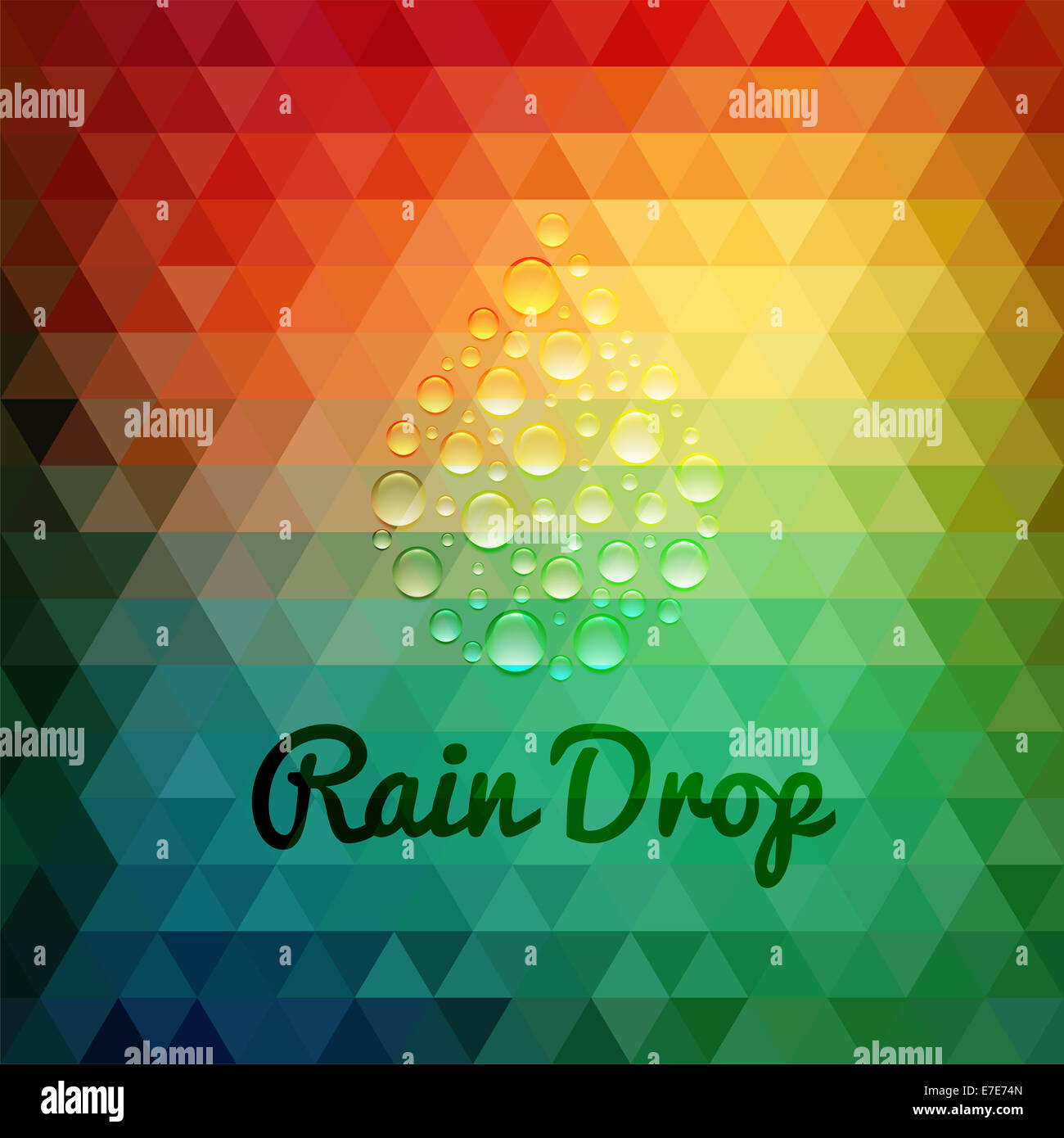 Retro styled rain drop design card Stock Photo - Alamy
