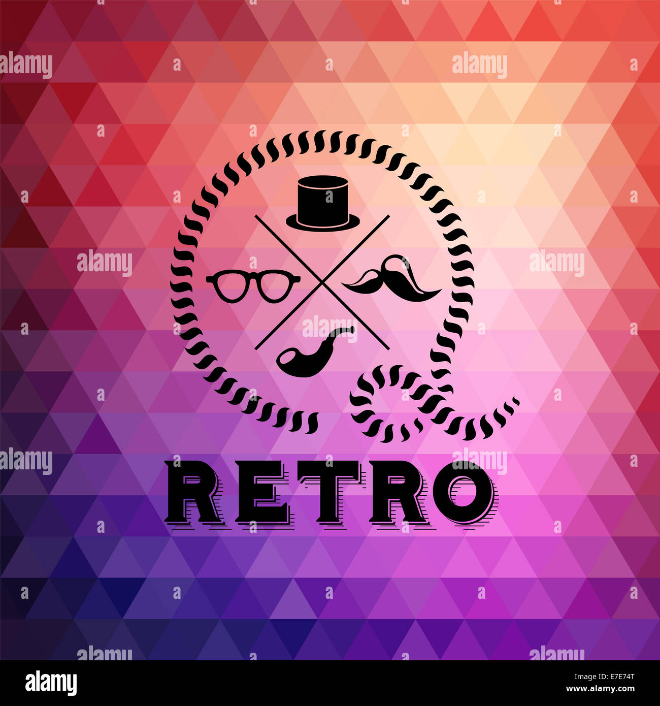 Hipster theme label background made of triangles Stock Photo - Alamy