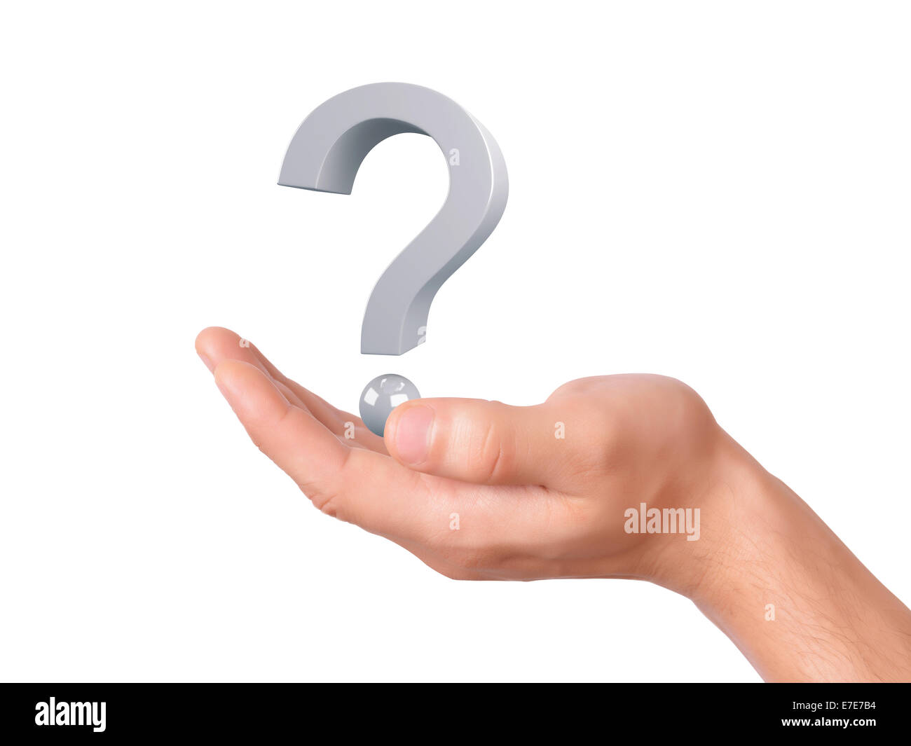 image of Hand holding question mark. Isolated on a white background ...