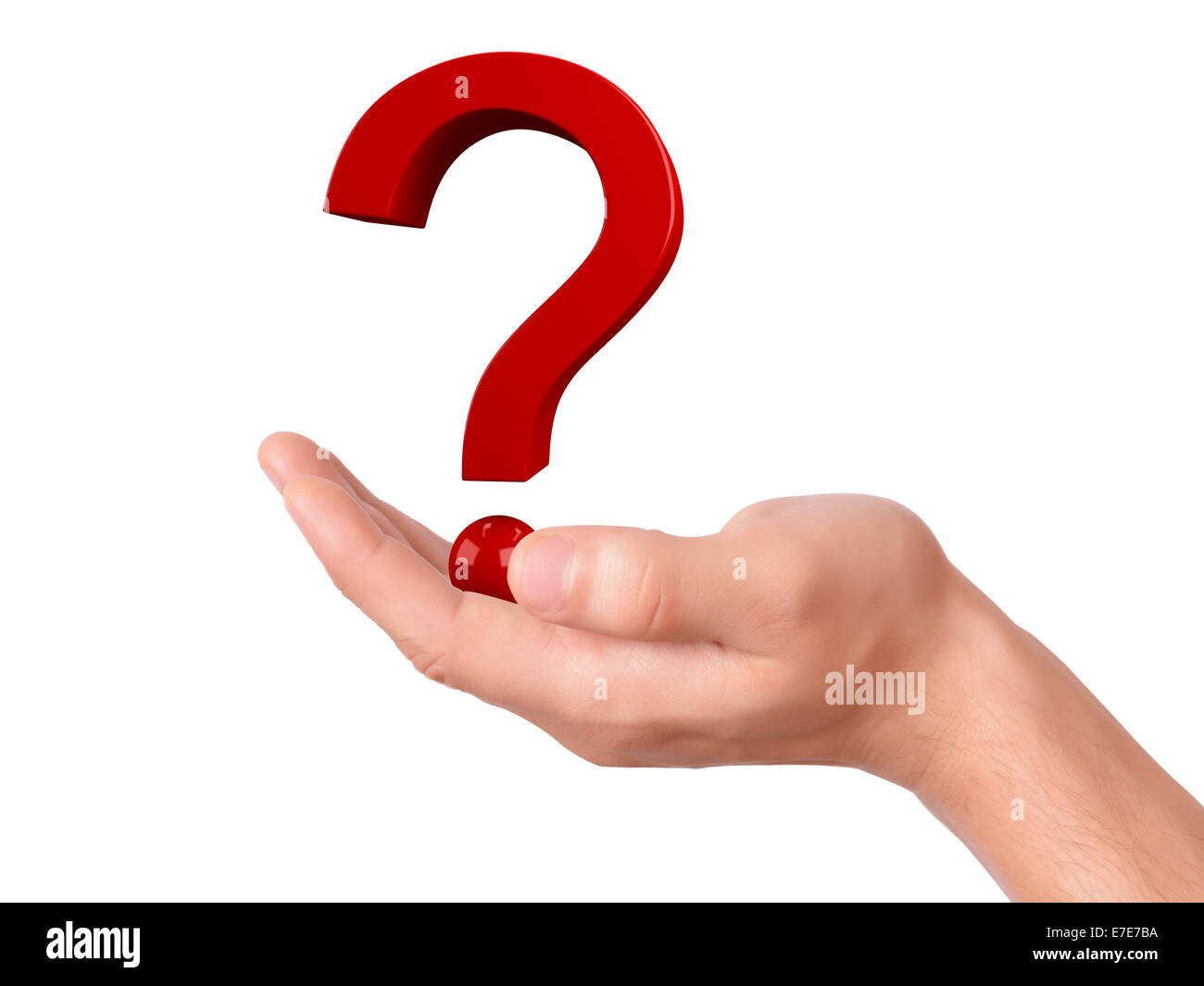 image of Hand holding question mark. Isolated on a white background ...