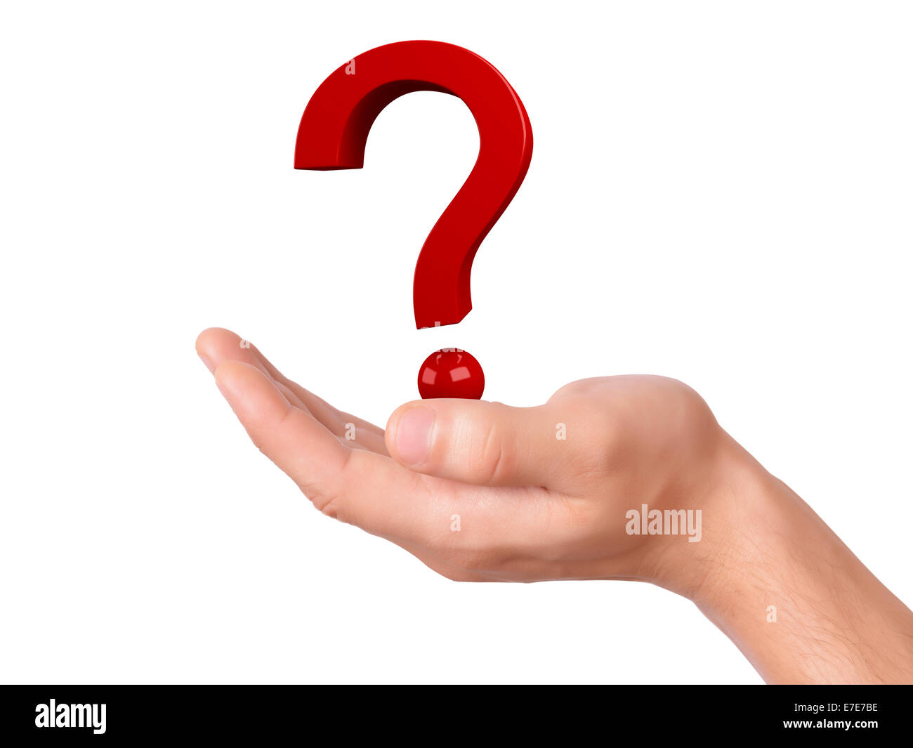 image of Hand holding question mark. Isolated on a white background ...