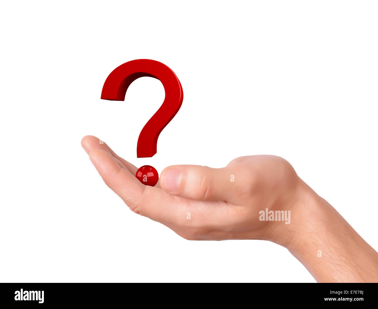 image of Hand holding question mark. Isolated on a white background ...