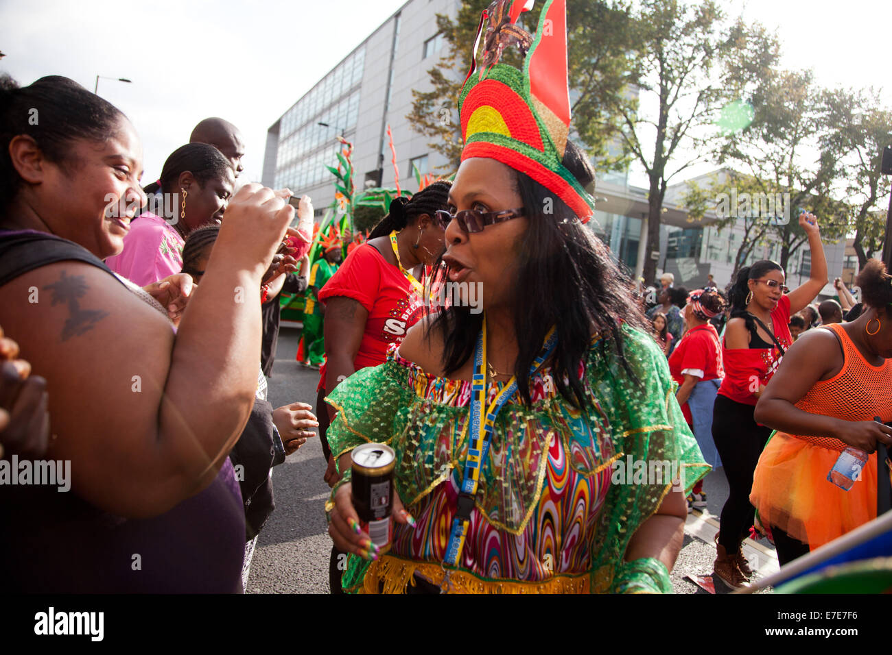 Hackney carnival 2014. The procession started in Ridley Road and passed ...
