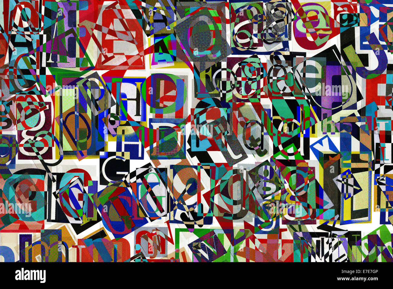 Abstract designed background of newspaper letters clippings Stock Photo ...