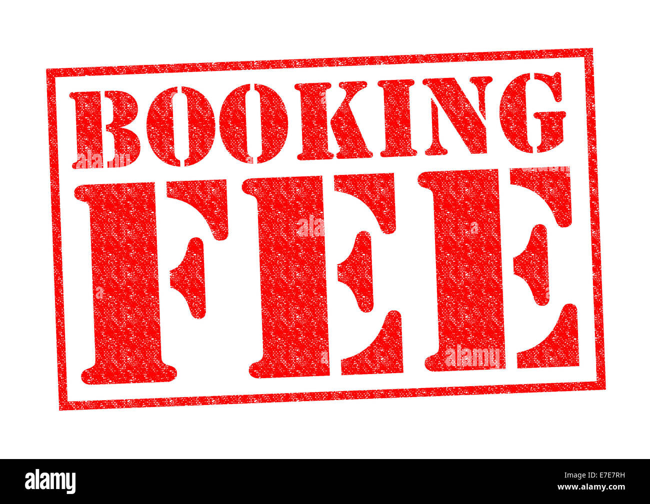 BOOKING FEE red Rubber Stamp over a white background Stock Photo - Alamy