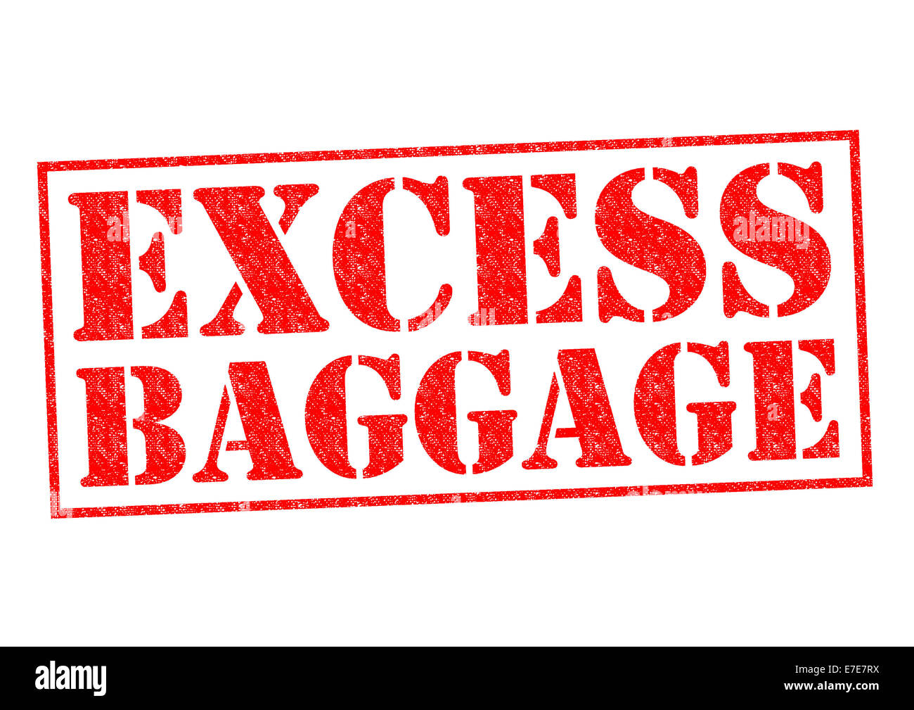 EXCESS BAGGAGE red Rubber stamp over a white background Stock Photo - Alamy