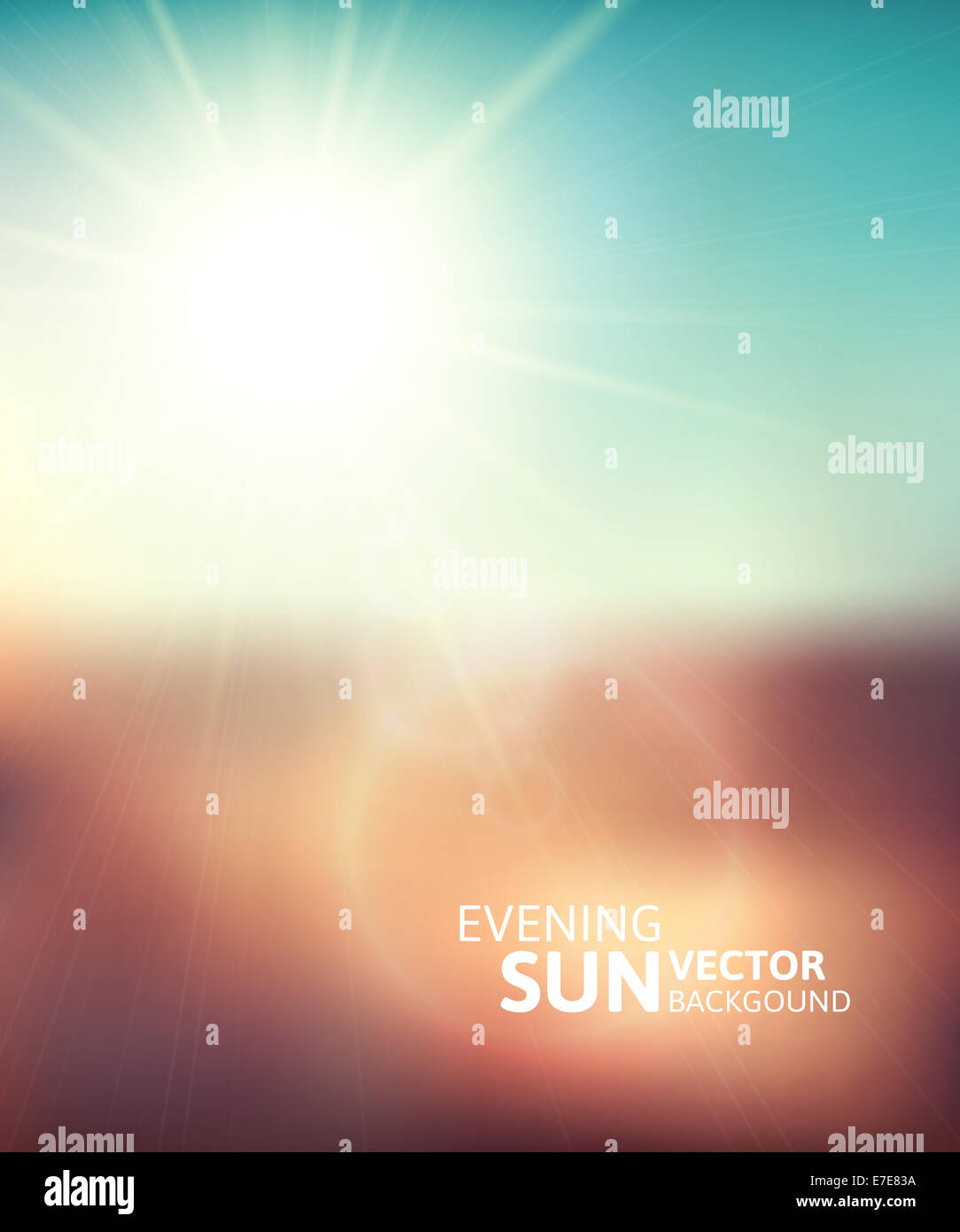 Blurry evening scene with brown field, sun burst Stock Photo - Alamy
