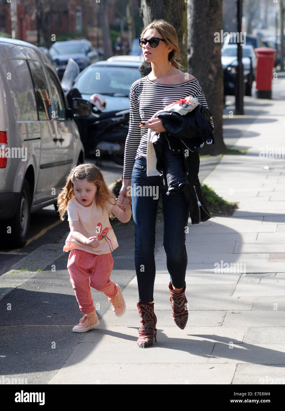 Abby Clancy and her daughter Sophia Ruby out and about on a warm spring ...
