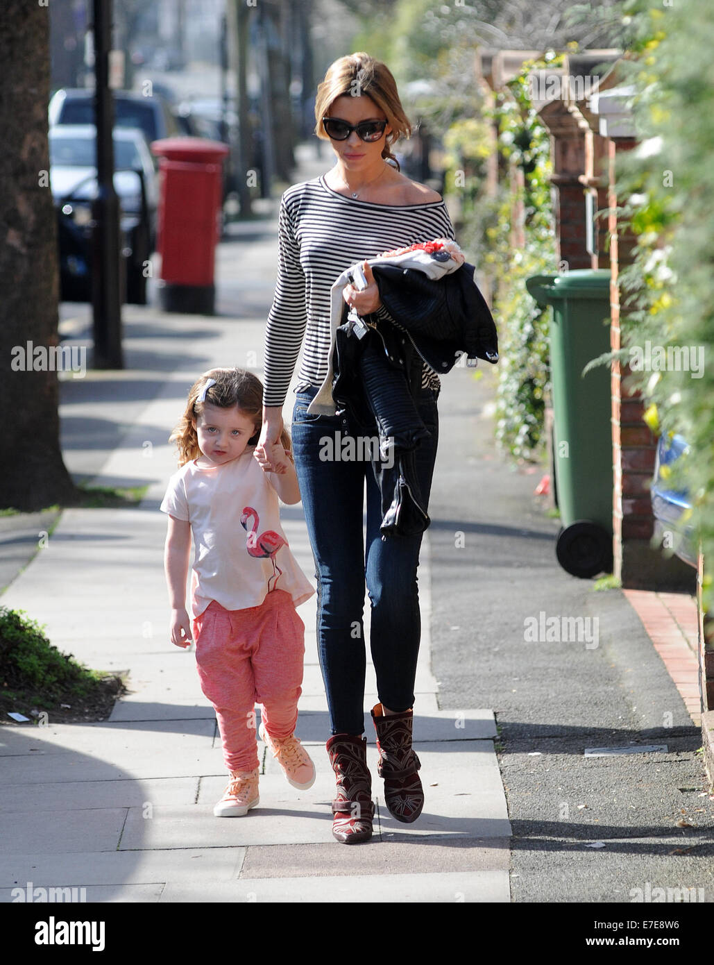 Abby Clancy and her daughter Sophia Ruby out and about on a warm spring ...