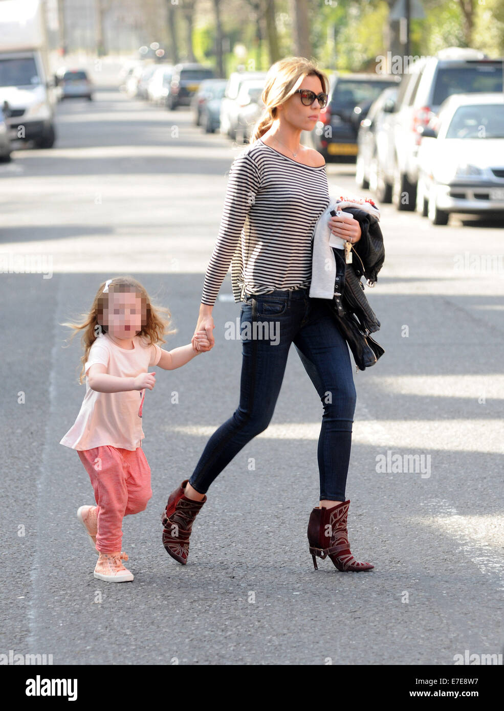 Abby Clancy and her daughter Sophia Ruby out and about on a warm spring ...