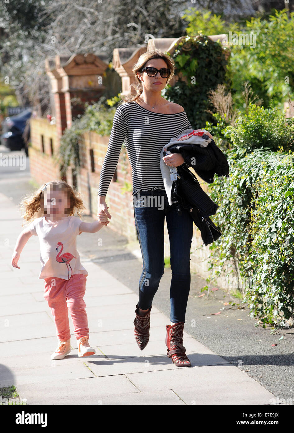Abby Clancy and her daughter Sophia Ruby out and about on a warm spring ...