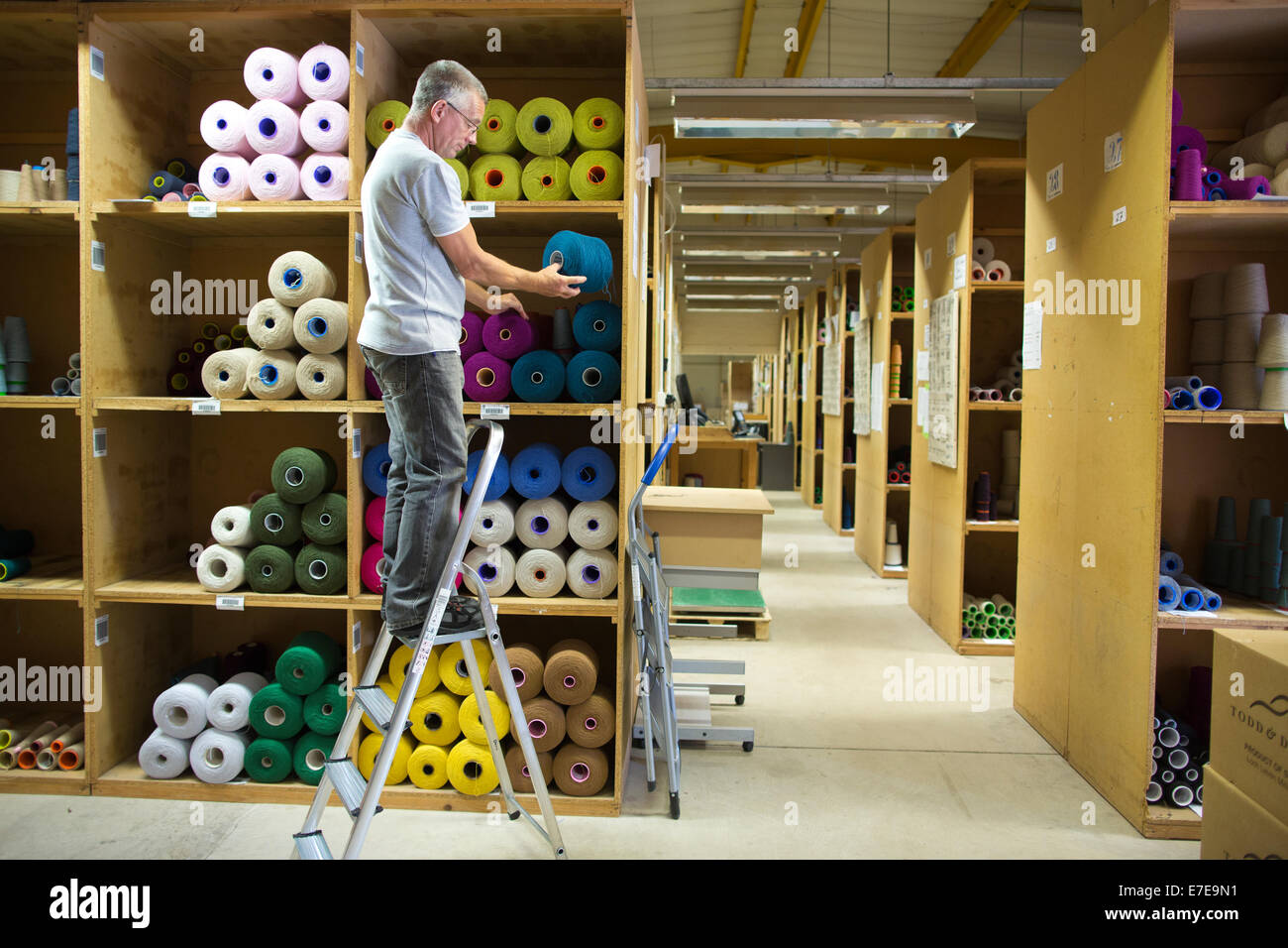 Spools of cashmere thread at Johnstons of Elgin, cashmere knitwear ...