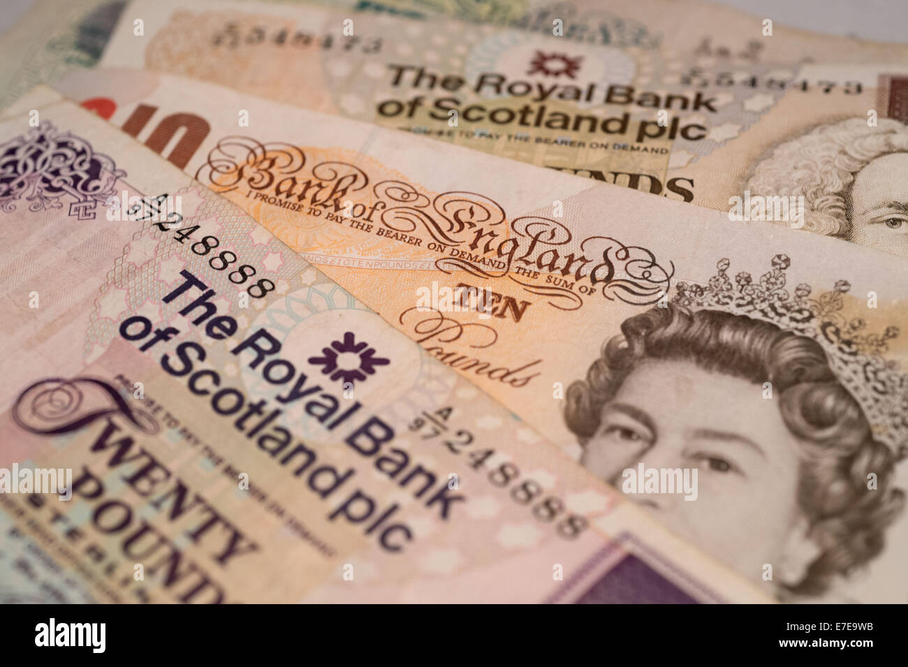 Bank notes of the Royal Bank of Scotland and of the Bank of England are ...