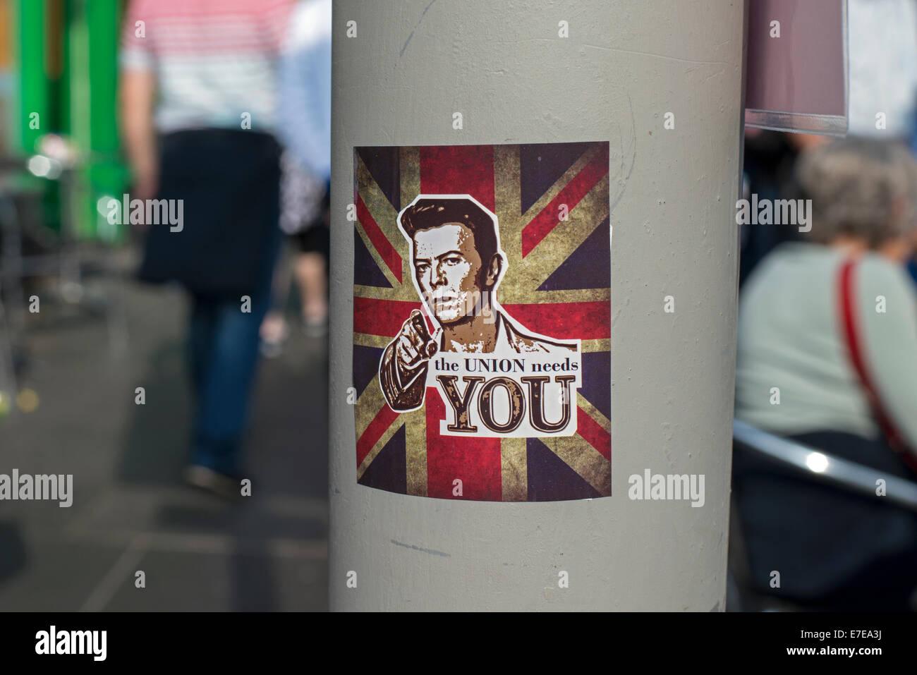 Pro-union sticker featuring David Bowie with the words "the Union Needs ...