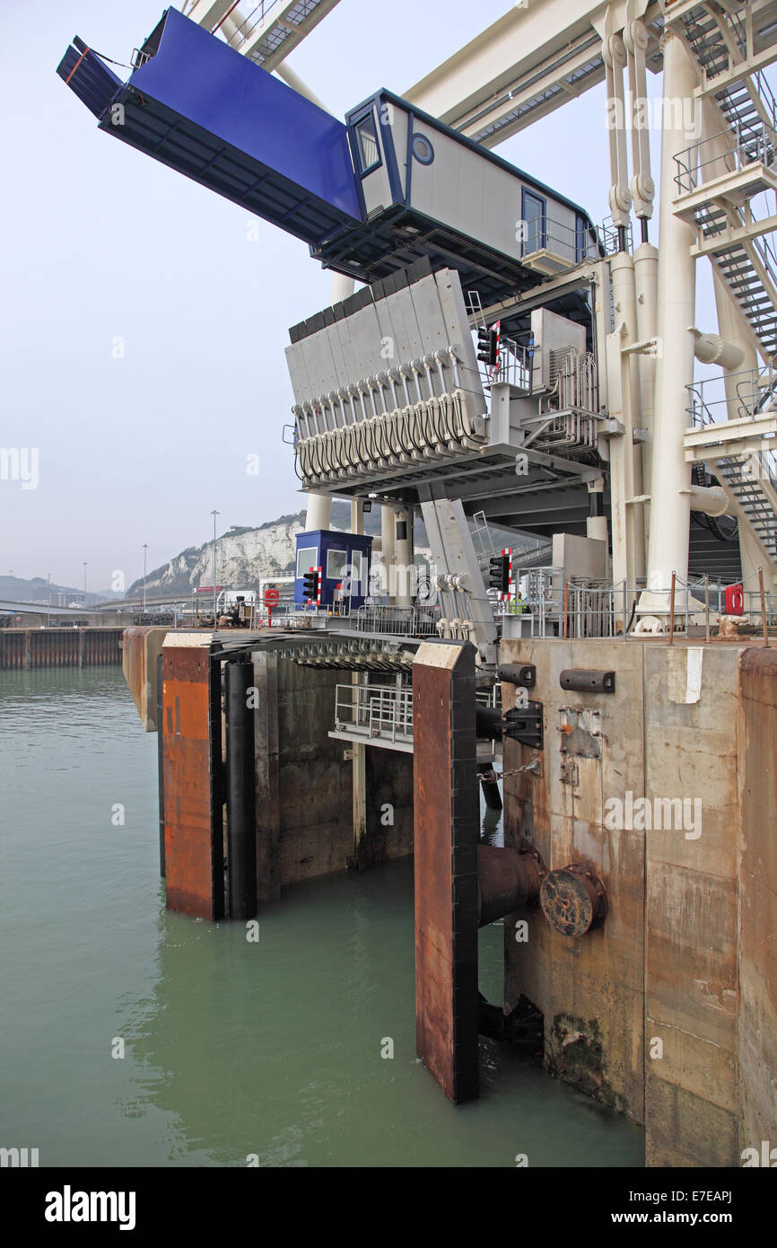 A new triple level ferry berth at the port of Dover, England. Serving ...