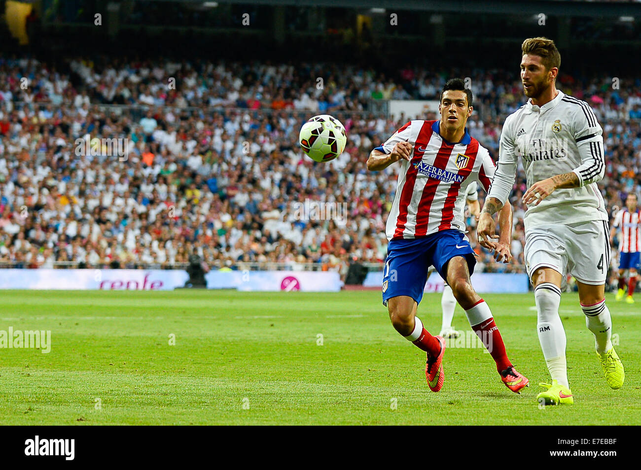 Spanish football league Sergio Ramos,Raul Jimenez. Real Madrid Atletico ...