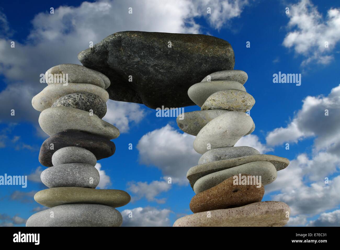 stone gate on a sky background Stock Photo - Alamy