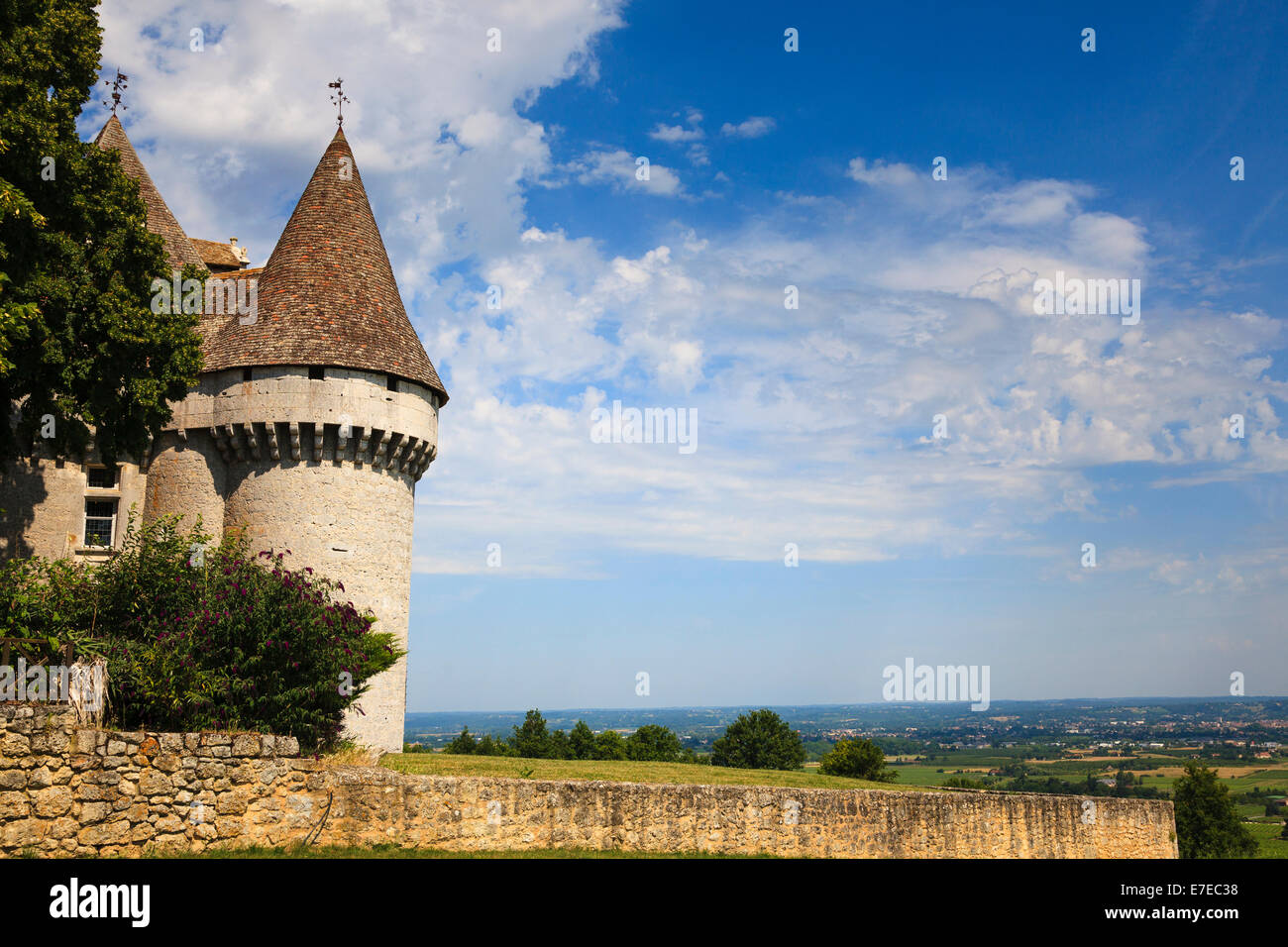 Chateau de Monbazillac France and the surrounding countryside Stock ...