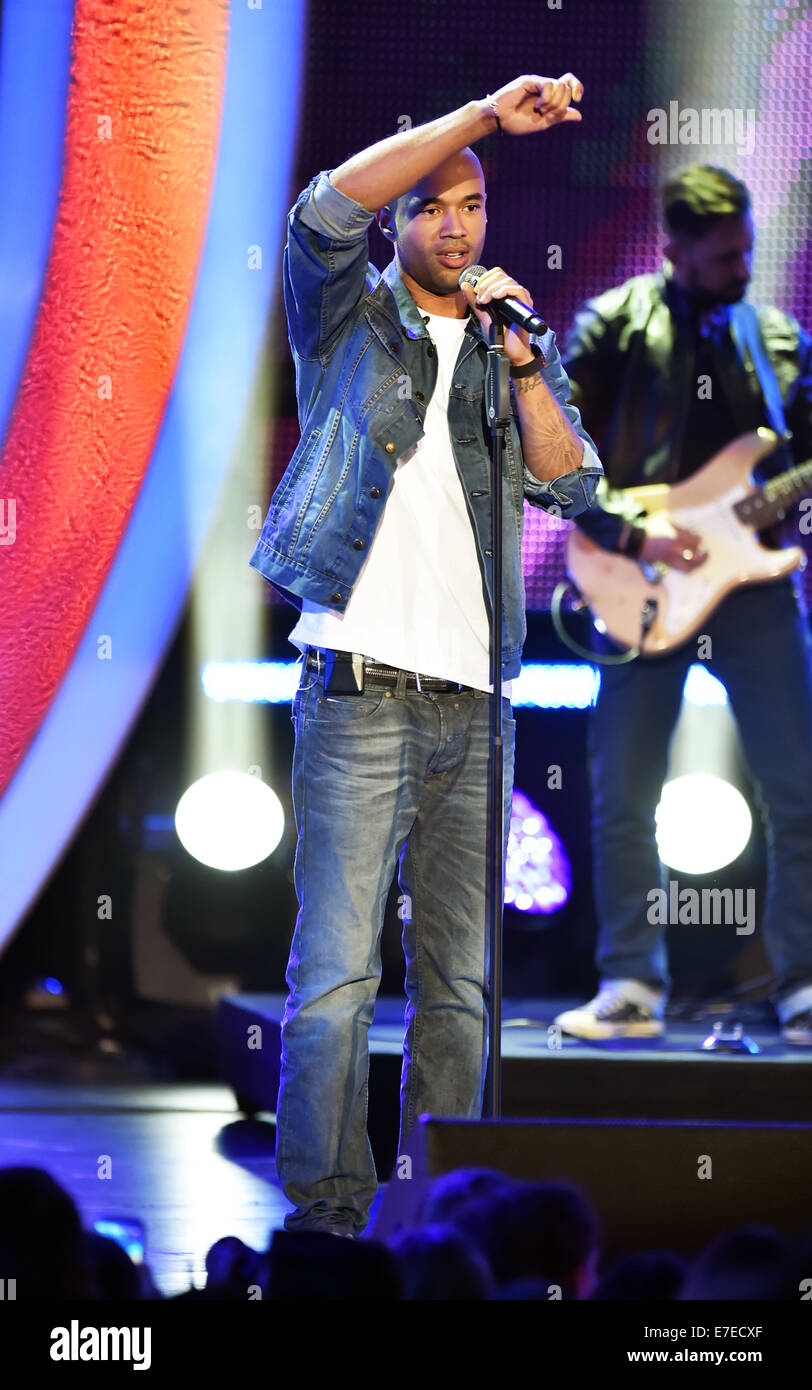 Singer Mr. Probz performs on stage during the recording of the ...