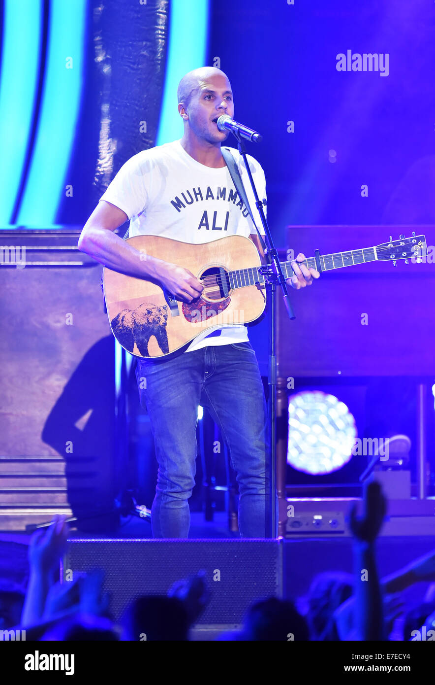 Singer Milow performs on stage during the recording of the television ...