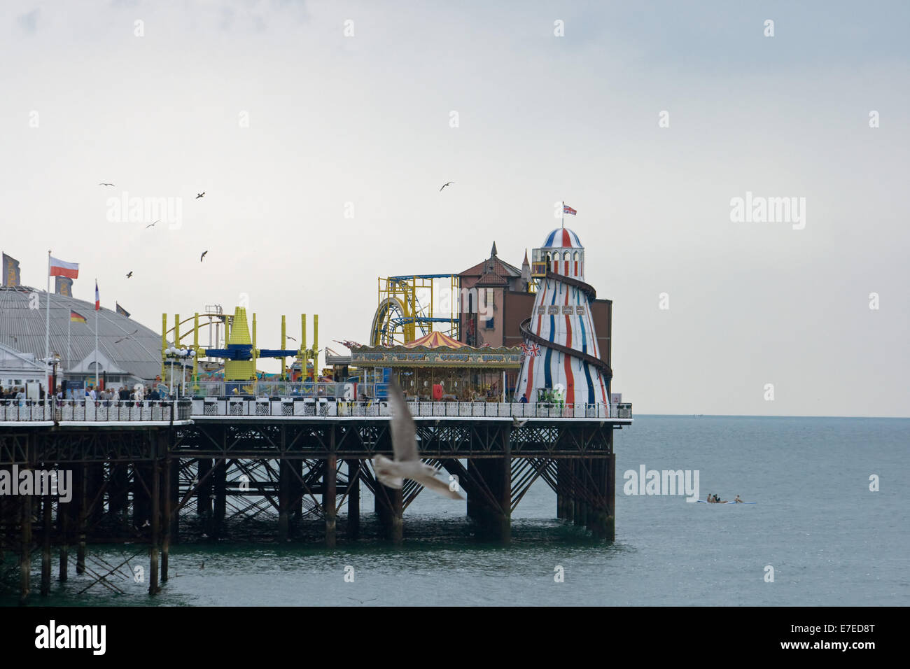 Fun fair rides on Brighton pier East Sussex Stock Photo - Alamy