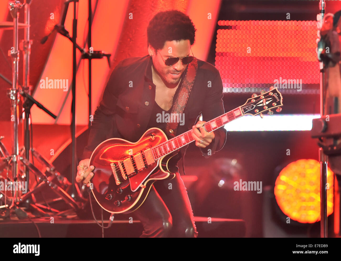 US-singer and musician Lenny Kravitz performs on stage during the ...